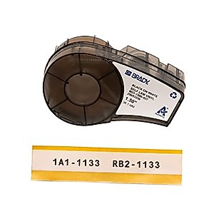 Brady Authentic (M21-1500-427) Self-Laminating Wire Wrap for Control and Electrical Panels, Datacom Cables, Black on White- For M210, M210-LAB, M211, BMP21-PLUS and BMP21-LAB Printers, 1.5" W 14' L