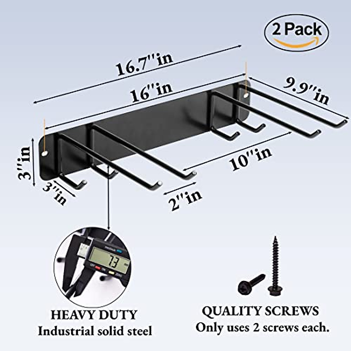 MOOMSINE Garden Tool Organizer Wall Mount, Garage Organization Yard Tools Storage Rack, Hangers for Folding Chair & Ladder, Shovel & Rake Holder, Heavy Duty Steel Hooks Holds 280 Lbs (33 Inch 4 Hooks)