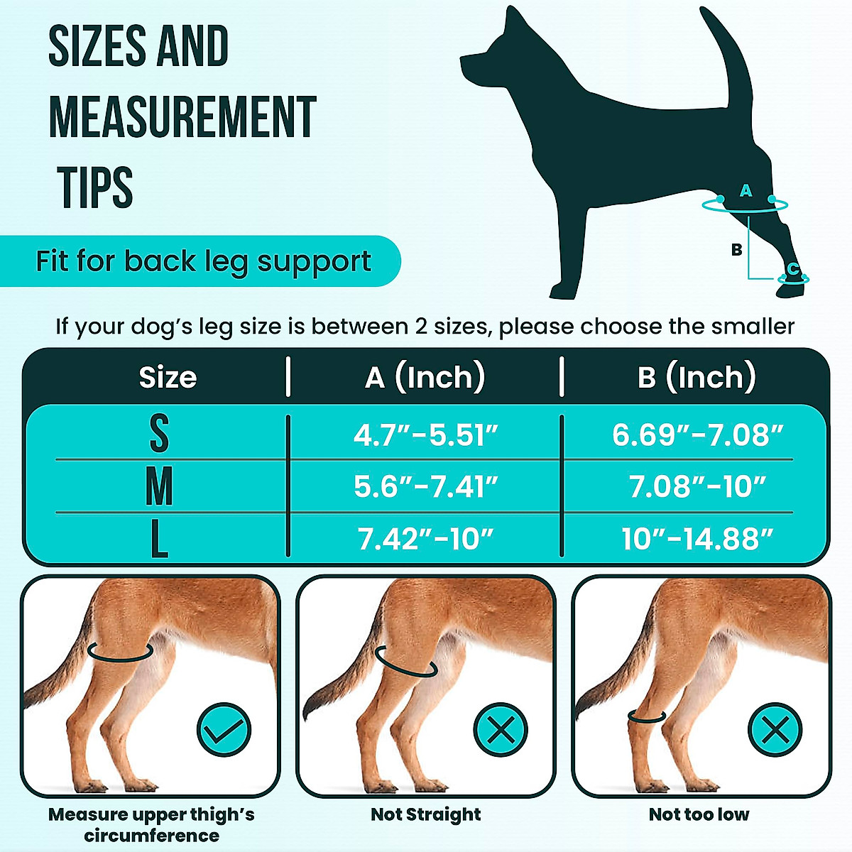 Dog Leg Braces for Back Leg - Dog Knee Brace For Support With Cruciate Ligament Injury, Joint Pain And Muscle Sore,- Dog Knee Brace for Torn ACL Hind Leg Adjustable Rear Leg Braces (Large)