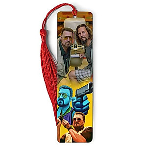 Bookmarks Ruler Metal Walter Measure Sobchak Bookworm Big Bookography Lebowski Reading Tassels for Book Bibliophile Gift Reading Christmas Ornament Markers Bookmark