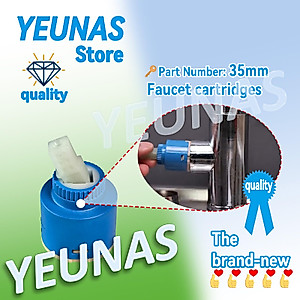 35mm Faucet Ceramic Disc Cartridges Plastic Single Handle Water Mixer Bath Basin Shower Lever Control Valve, Ceramic Disc Cartridge Faucet Valve Replacement Accessories (2 Pack)