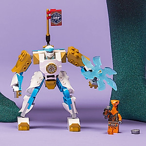 LEGO NINJAGO Zane’s Power Up Mech EVO Action Figure with Cobra Snake and Zane Minifigure, 71761 Collectible Mission Banner Series, Ninja Toys for Kids