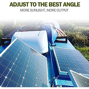 HQST Adjustable Solar Panel Tilt Mount Brackets, 28 inch Solar Panel Racks with Foldable Tilt Legs - Support up to 150 Watt Solar Panels for Boats, RV, Roof Off Grid System