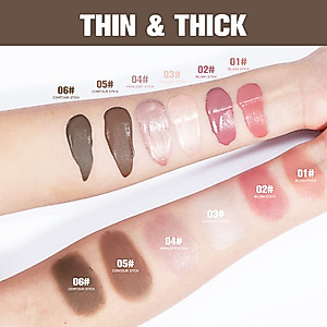 Bronzer Stick, Contour Stick, Contour Wand with Cushion Applicator,Shading Bronzer Stick Natural Matte Finish, Lightweight Blendable Super Silky Cream Contour Stick, Liquid Contour (05# Contour)