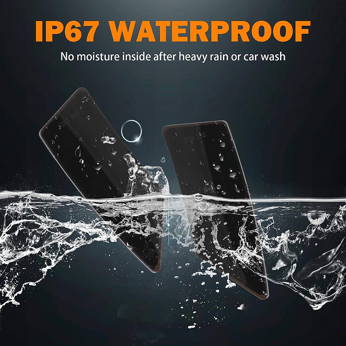 LED Side Marker Lights for Ford Ranger Lariat XL XLT 2019 2020 2021 2022 Ranger Smoked Lens Black Side Markers Fender Lamp Full Amber LED Strip Front Bumper Side Marker Turn Signals Side Light Lamps