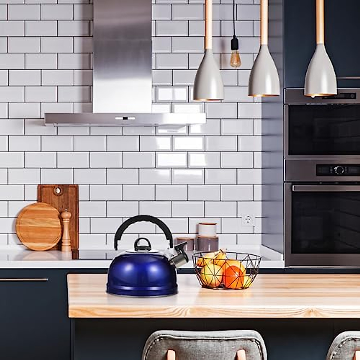 Whistling Tea Kettle Stainless Steel Tea Pot Tea Kettle Stovetop Whistling Kettle with Cool Grip Handle for for Kitchen Camping 3 Liter Gas Stove Teakettle