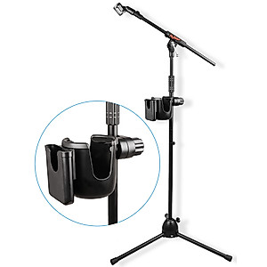 Mr.Power Mic Stand Cup Holder with Phone Holder, Universal 2-in-1 Bottle Holder for Music Stand, Boom