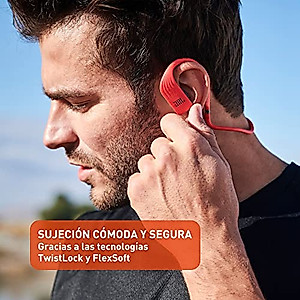 JBL ENDURANCE JUMP- Wireless heaphones, bluetooth sport earphones with microphone, Waterproof, up to 8 hours battery, charging case and quick charge (Red)
