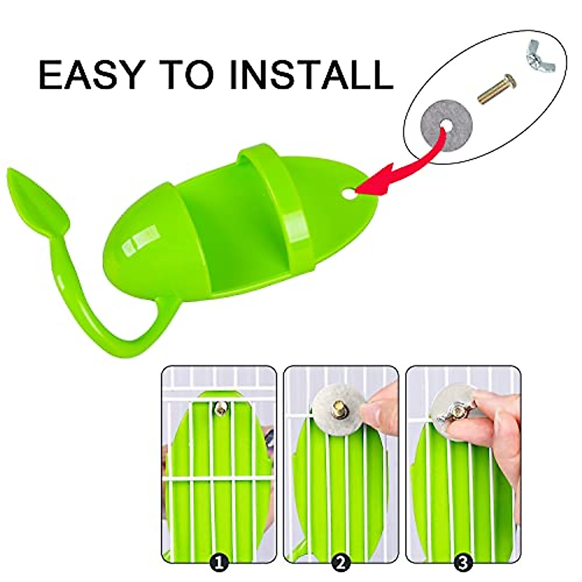 2pcs Plastic Pet Bird Cuttlebone Holder Food Holder, Cuddle Bone Feeding Racks, Cuttlebone Holder for Cockatiels Parakeets Budgies Finches Green