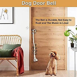 HANIML Dog Door Bell for Training Dogs to Go Out and Potty - Adjustable Length Hanging Brass Pet Door Bell - for Small and Large Dogs to Go Outside