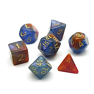 Polyhedral DND Dice Set Dice for Dungeons and Dragons, Pathfinder, D&D, RPG, MTG,7-Die Set Role Playing Games Dice…
