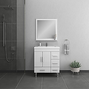 Alya Bath Ripley Bathroom Vanity, 30", White