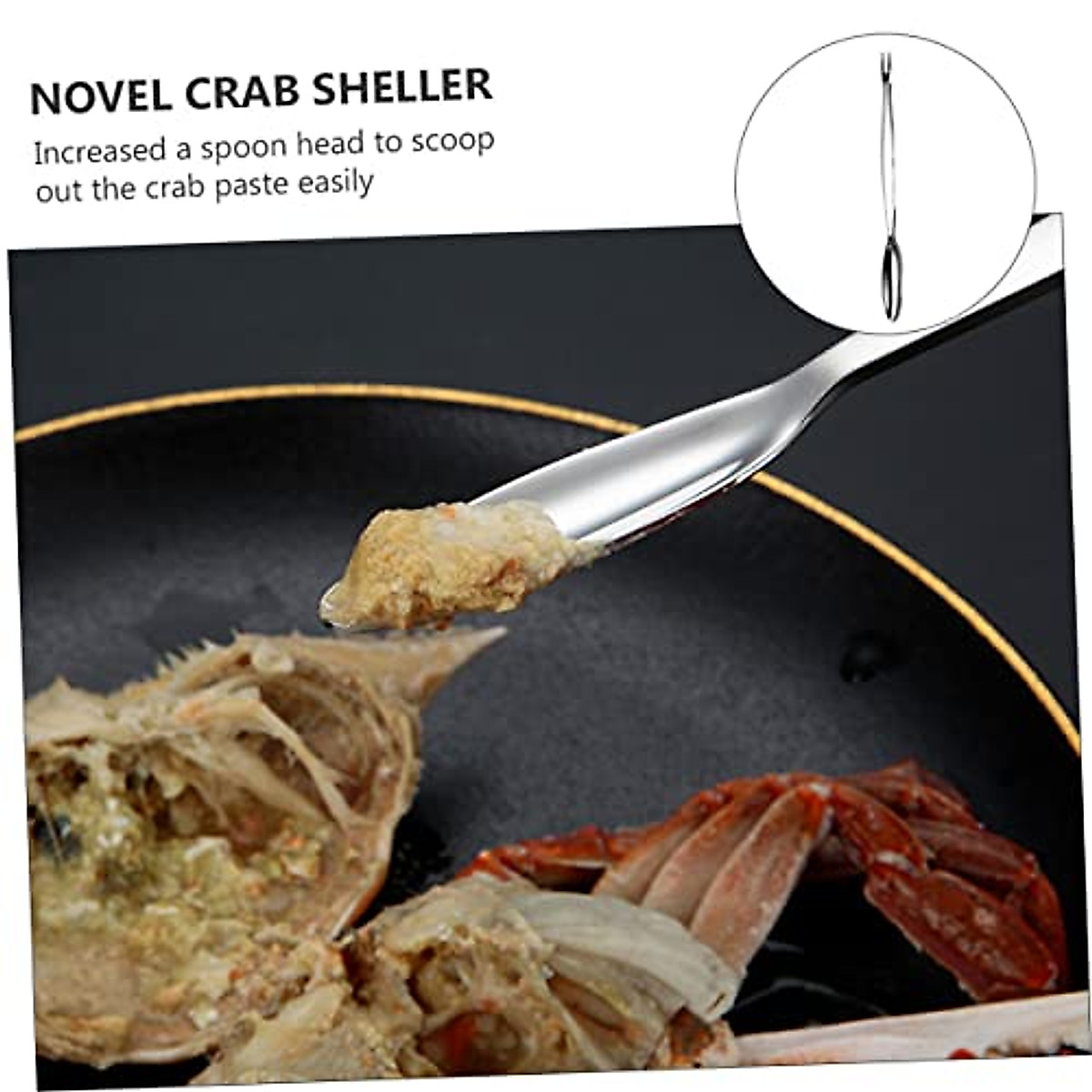 Anneome 3 Pcs Stainless Steel Crab Needle Lobster Crackers Stainless Steel Peeler Seafood Tools Shellfish Forks Shell Picks Crayfish Peelers Stainless Steel Crab Sheller Novel Crab Sheller