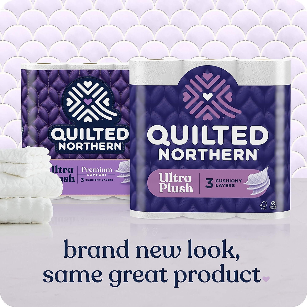 Quilted Northern Ultra Plush Toilet Paper, 32 Mega Rolls = 128 Regular Rolls, 3X Thicker*, 3 Ply Soft Toilet Tissue