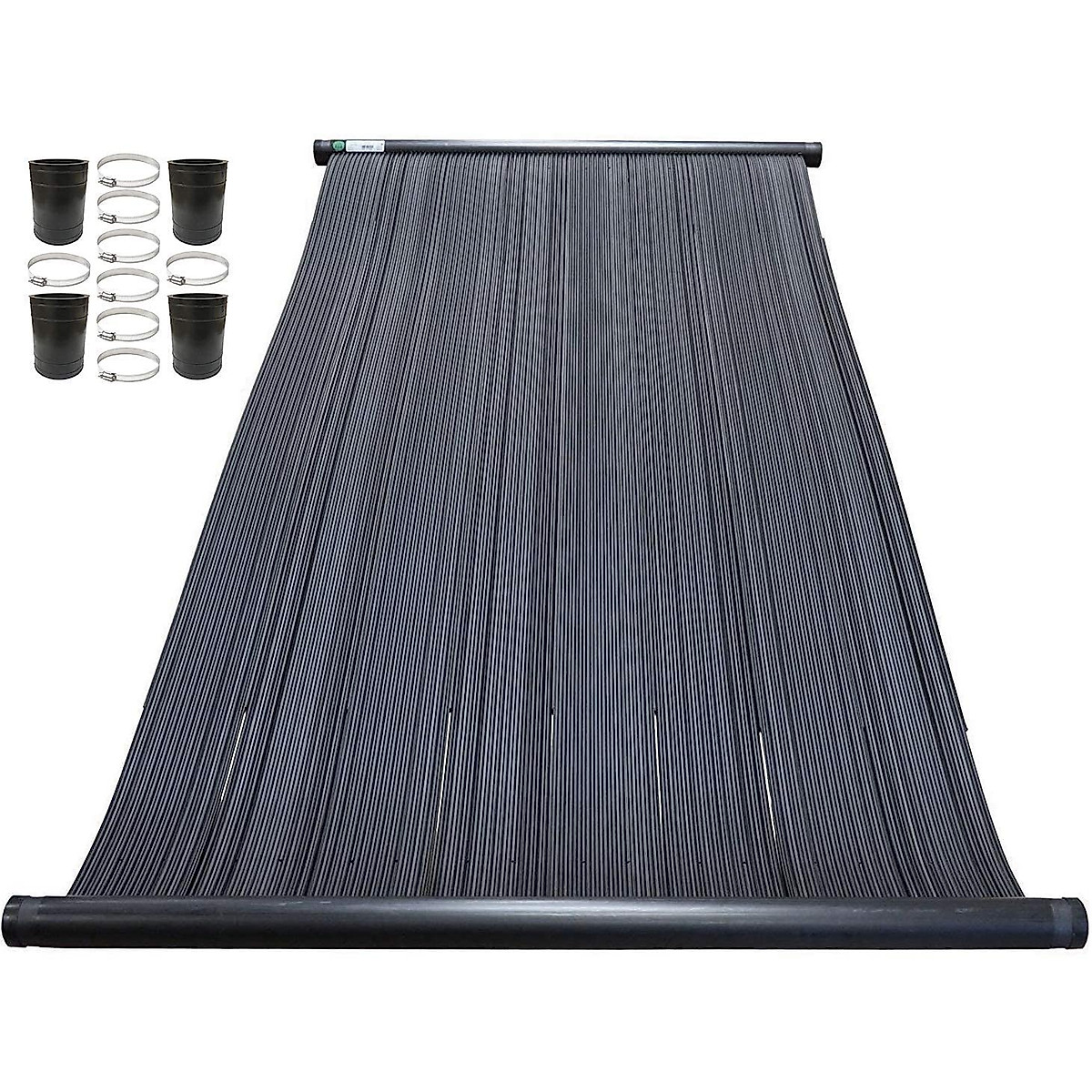 SolarPoolSupply SwimEasy Universal Solar Pool Heater Panel with Replacement Rubber Hose Connectors, 1 Panel for 1.5" I.D. Header — 4' x 8'