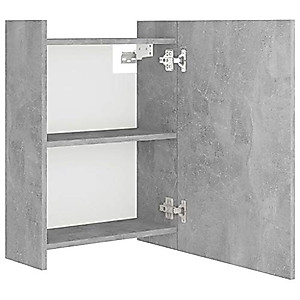 Eurobuy Bathroom Mirror Cabinet,Contemporary Wall Mounted Medicine Cabinet with 1 Door and 5 Compartments,Vanity Storage Cabinet for Bathroom Concrete Gray 24.6"x8.1"x25.2"