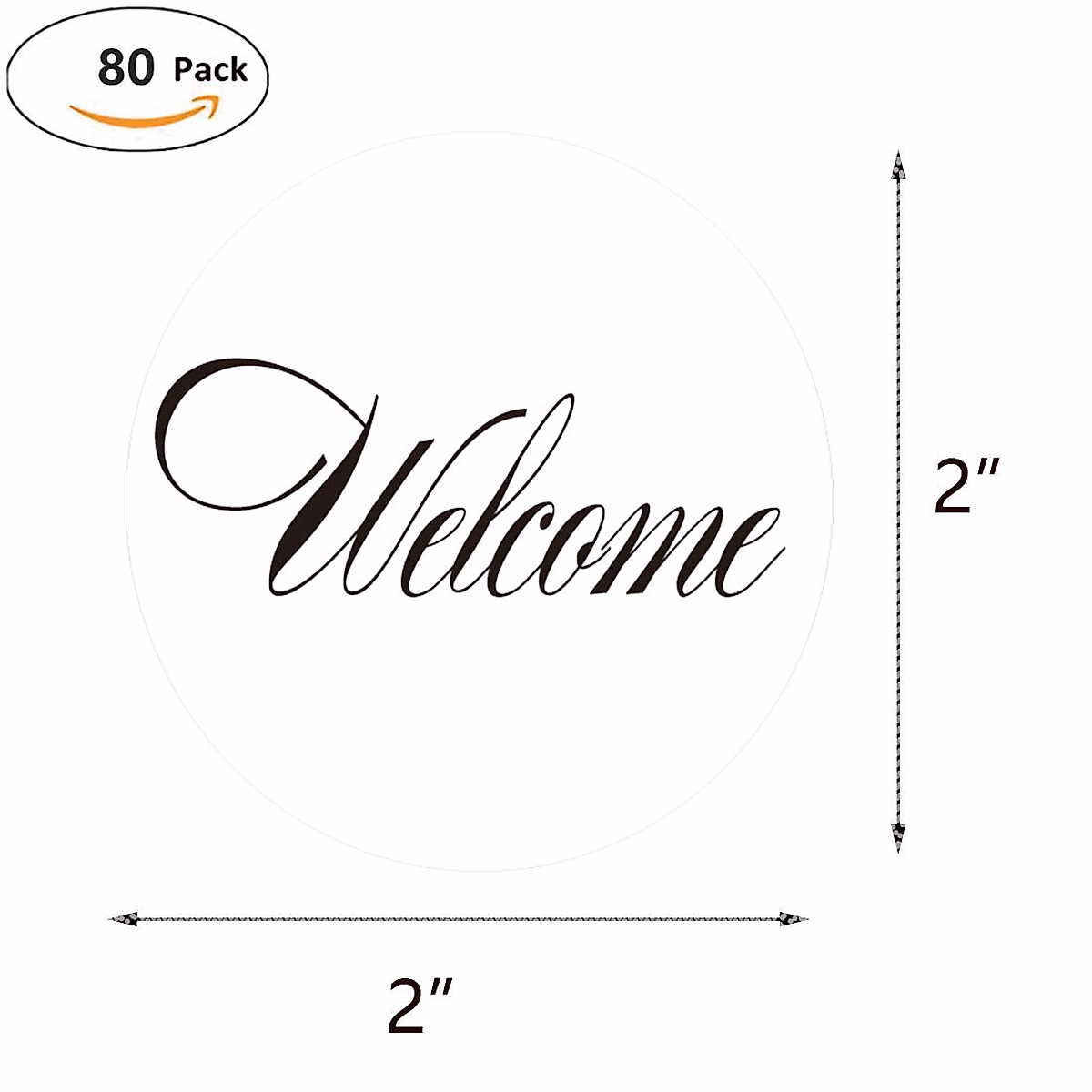 80-2” White Welcome Stickers, Wedding Welcome Stickers, Wedding Favor Bag Sticker Labels