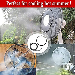 Pandorasjdor Outdoor Fan Misting System Tubing Kit - Water Mister Spray for Fan Cooling, Fans Mist Tubing for Outside Patio Garden, Black Hose Accessories Set Without Fan (Black)
