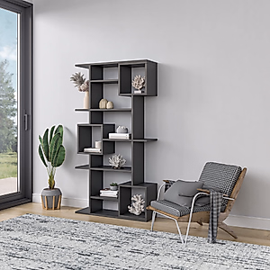 Ada Home Décor Barrett Bookcase, 36'' x 68'' x 11'', Oak
