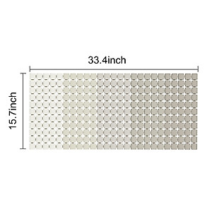 BEMISO Shower Mat Non Slip Bathtub Mat with Suction Cups and Drain Holes Bath mat for tub 33.4 x 15.7 Inch Large Size