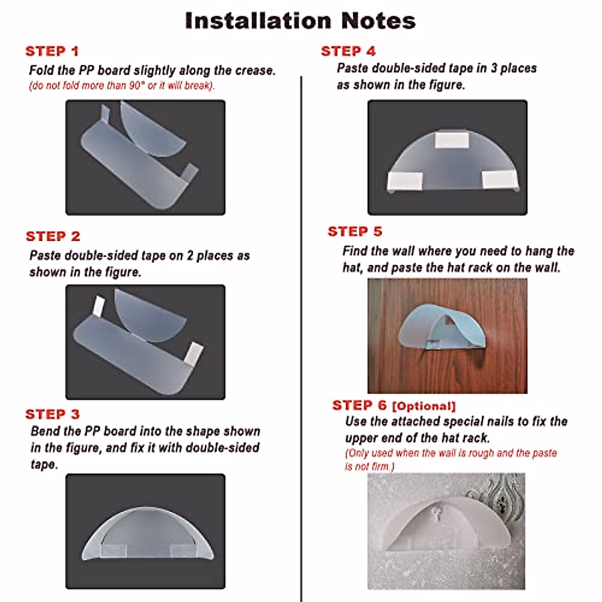 LUOLAO Hat Rack for Wall, Hat Storage Organizer for Baseball Caps, Keep Hat Shape, Traceless Installation Hat Hanger, 10 Pack