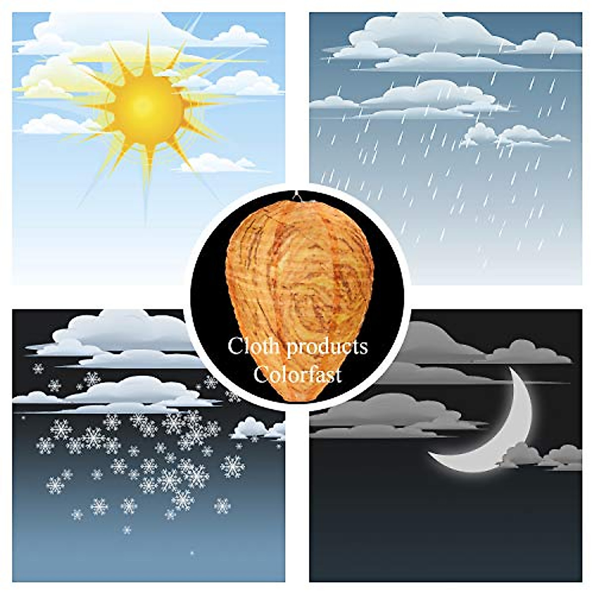 4 Pack Wasp Nest Decoy Wasp Deterrent for Hornets Yellow Jackets Outdoor Waterproof Material