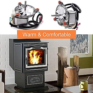 Criditpid 3-21-08639 Combustion Blower and 3-20-502221 Double Paddle Fan Blade for Harman P68, XXV, P43, P61, P38 Pellet Stoves