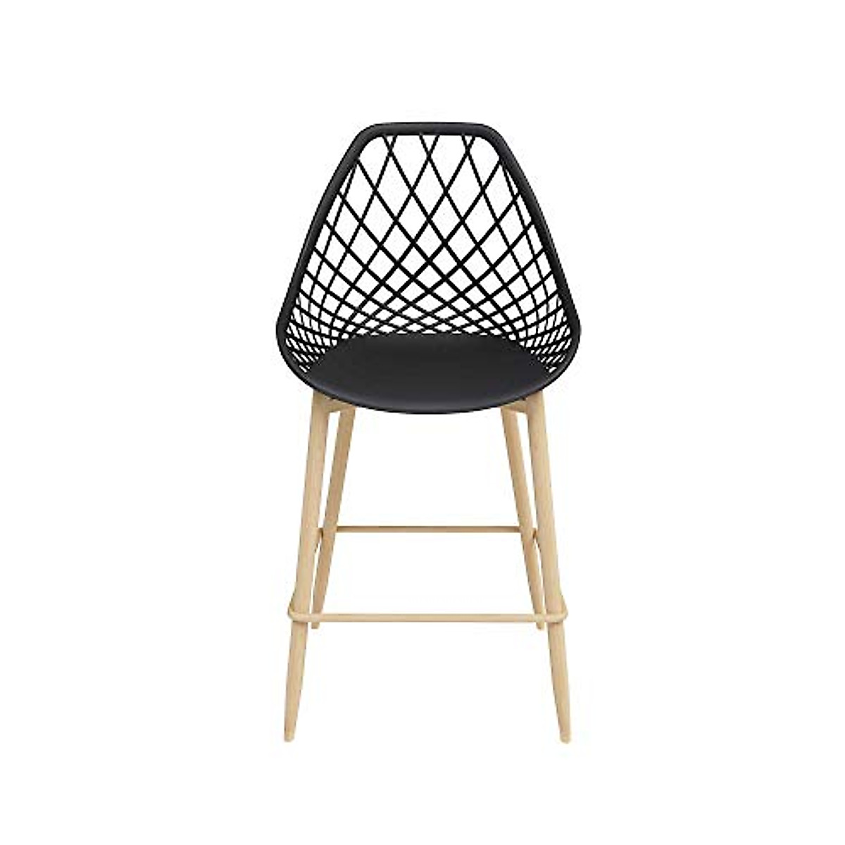 Jamesdar Camber Counter Chair (Set of 2), Black/Natural