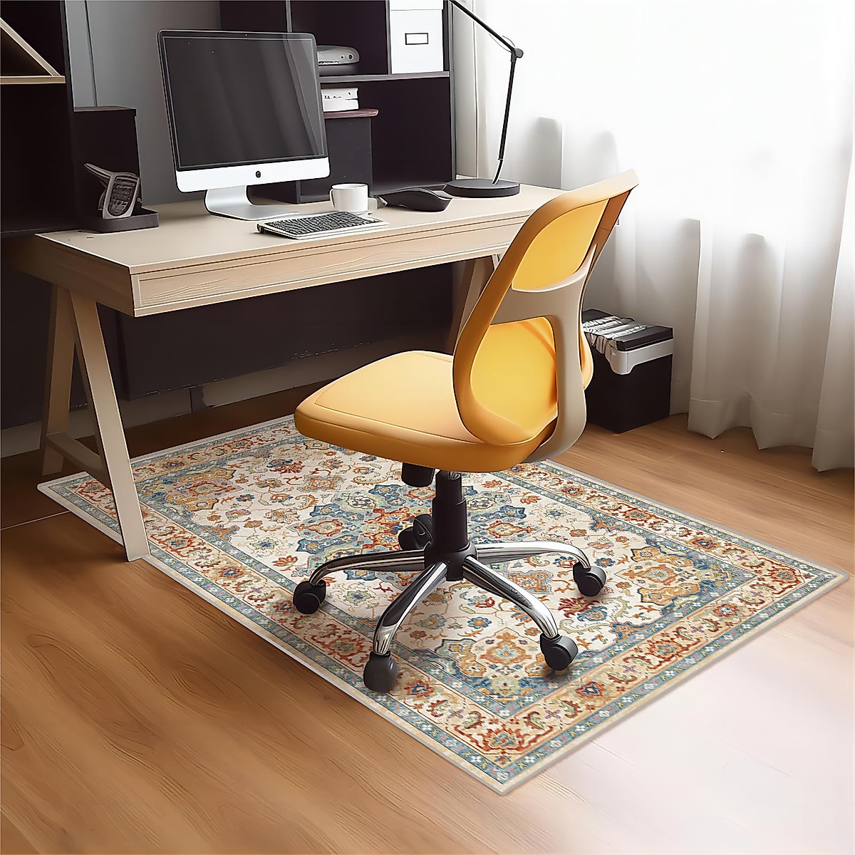 Office Chair Mat for Hardwood Floor, 2.62 lbs Anti-Slip Hi-Q Desk Chair Mat for Hardwood & Low-Carpeted Floors, 48x36 Easy to Clean Desk Floor Mat for Office Chair on Hardwood Floors