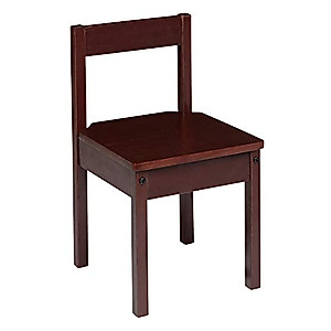 Amazon Basics Solid Wood Kiddie Table With Two Chairs, 3 Piece Set, Espresso