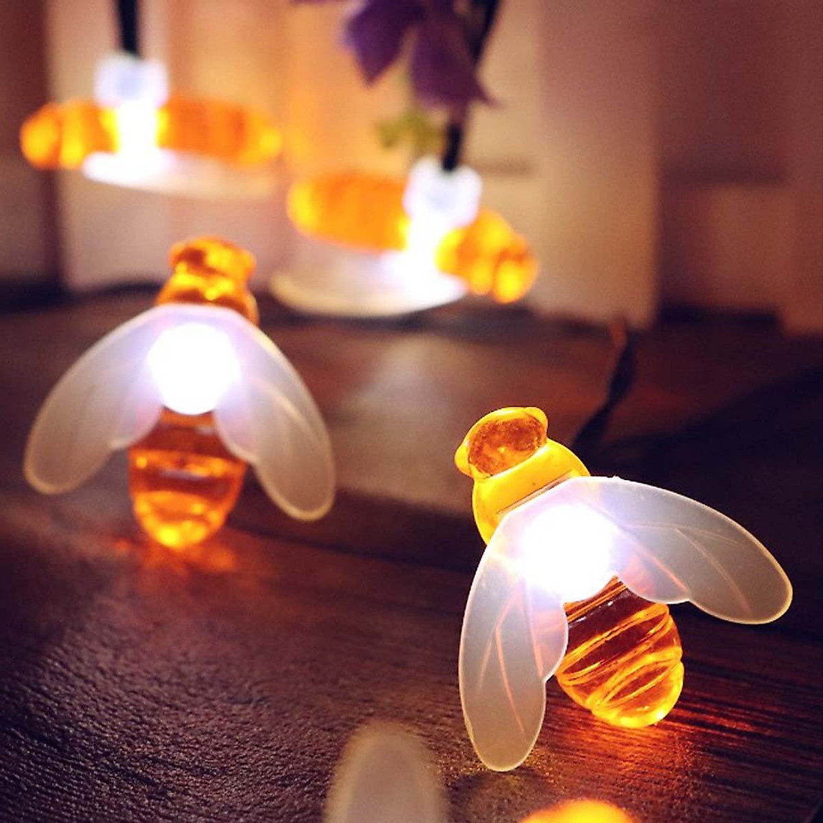 Solar Honeybee String Lights, 21Ft 30 LED Solar Powered Bee String Lights Outdoor Honeybee Fairy String Lights for Home,Gardens,Park,Patios Decoration.