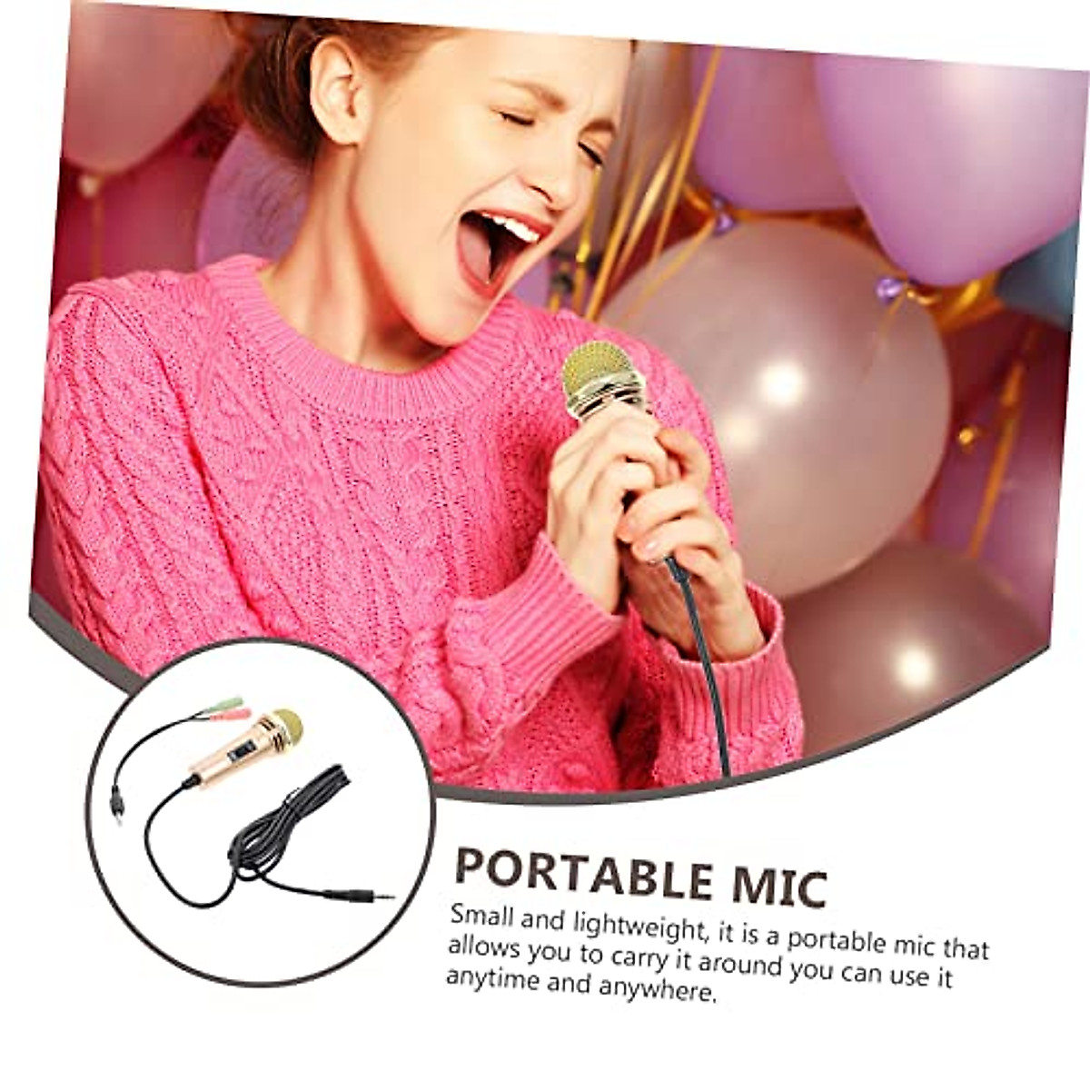 Milisten 4pcs phone microphone mini karaoke vocal mobile microphone stereo microphone female adapter microphone for singing portable mic Singing Microphone plastic miniature tablet