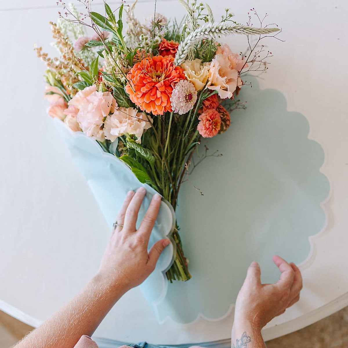 Flower Wrapping Paper Florist Bouquet Supplies DIY Crafts Gift Box Packaging Wraps Waterproof Floral Wrapping Paper 20 Sheets 5 Colors (Pastel)