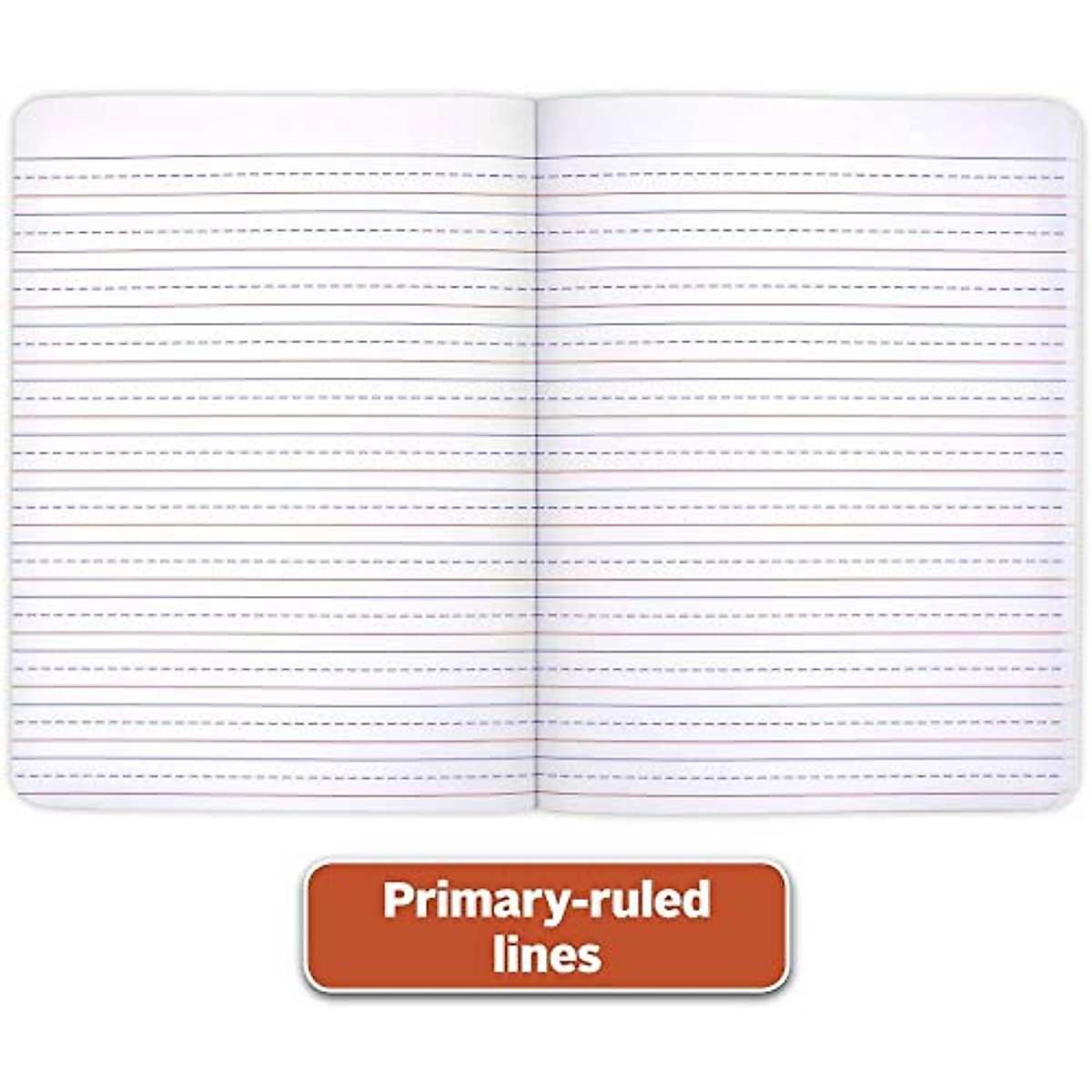 Mead Primary Composition Notebook K-2, 6 Pack Primary Ruled Composition Book, Color May Vary, Grades K-2 Writing Dotted Lined Notebook, 100 Sheets (200 Pages) 489902ELG