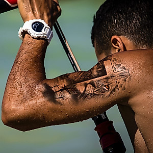 Oottati 2 Sheets Realistic Animal Temporary Tattoos Stickers Forest Lion Jesus Cross Old School Designs For Men Waterproof Arm Leg Fake Body Art, Gym & Parties Bold Masculine Decals