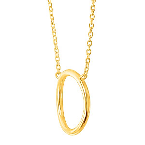 Silpada 'Karma' Open Circle Necklace in 14K Gold-Plated Sterling Silver, 18" + 2"