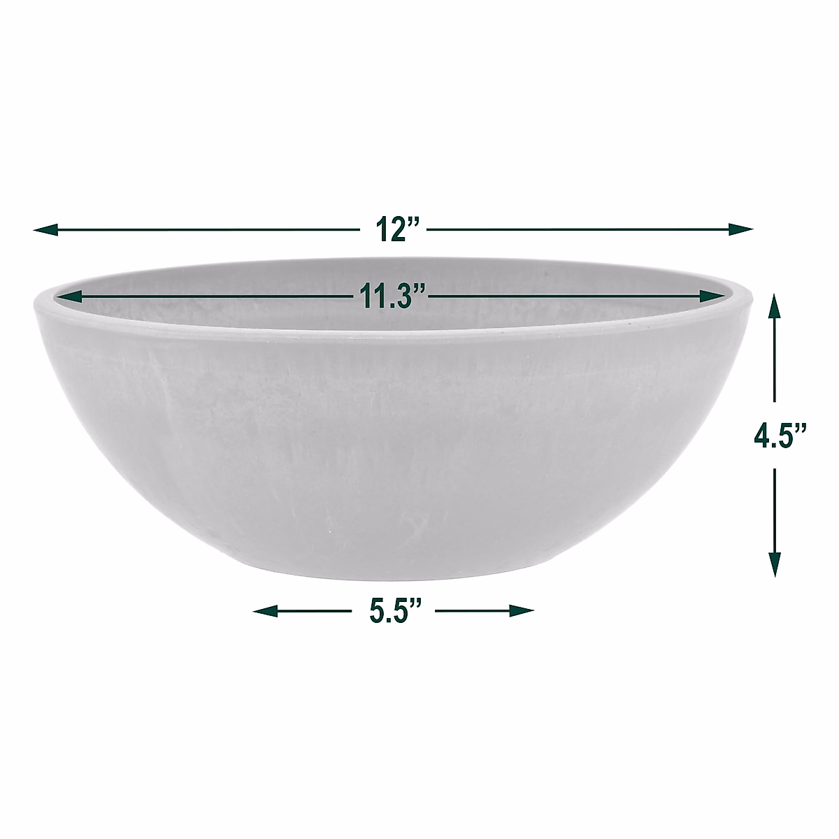 PSW Pot M30TP Collection Shallow Garden Bowl Low Planter for Succulents, Bonsai, Fairy Gardens, Herbs, 12-inch, Taupe