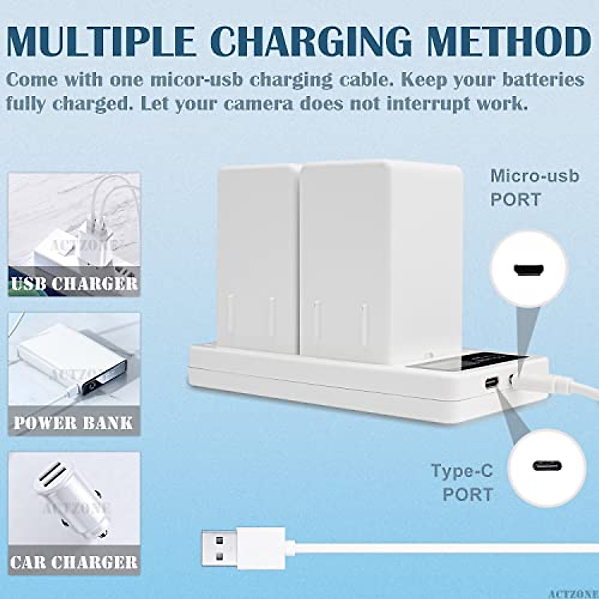 2Pcs 13000mAh A-7a XL Extended Rechargeable Battery Pack and LCD Dual Charger for Alro Pro 3 Floodlight Camera, Arlo Pro4 XL/ Pro3 XL/Ultra2 XL/ Ultra XL Camera, P/N: VMA5410 FB1001 VMC4040P CMC5040
