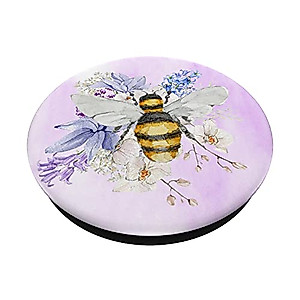 Floral Bee Watercolor Boho Style PopSockets Swappable PopGrip