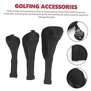 BESPORTBLE 3pcs Golf Club Cover Putter Headcover Golf Club Covers for Club Golf Club Breathable Putter Cover for Men Mesh