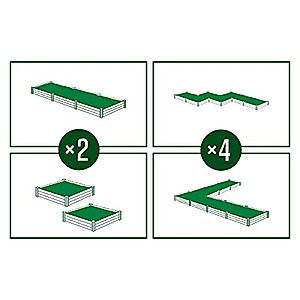 Vita Classic 4'X4'x11 Vinyl Raised, White VT17108 x 4ft Modular Garden Bed, 11" H
