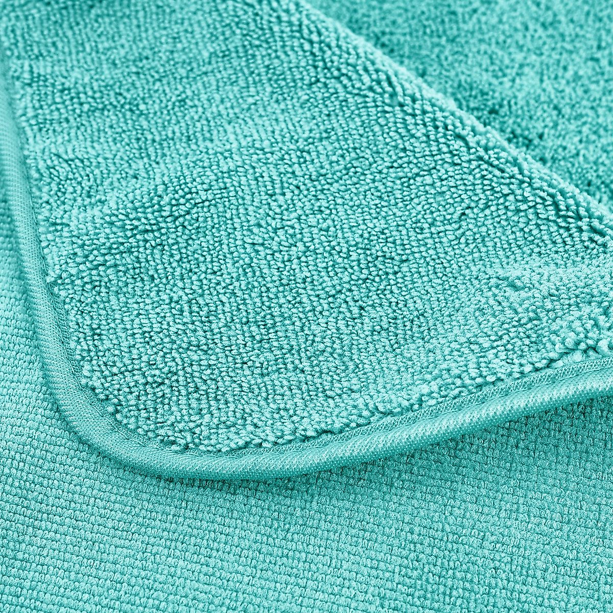 POLYTE Microfiber Quick Dry Lint Free Bath Towel, 57 x 30 in, Pack of 4 (Aqua)