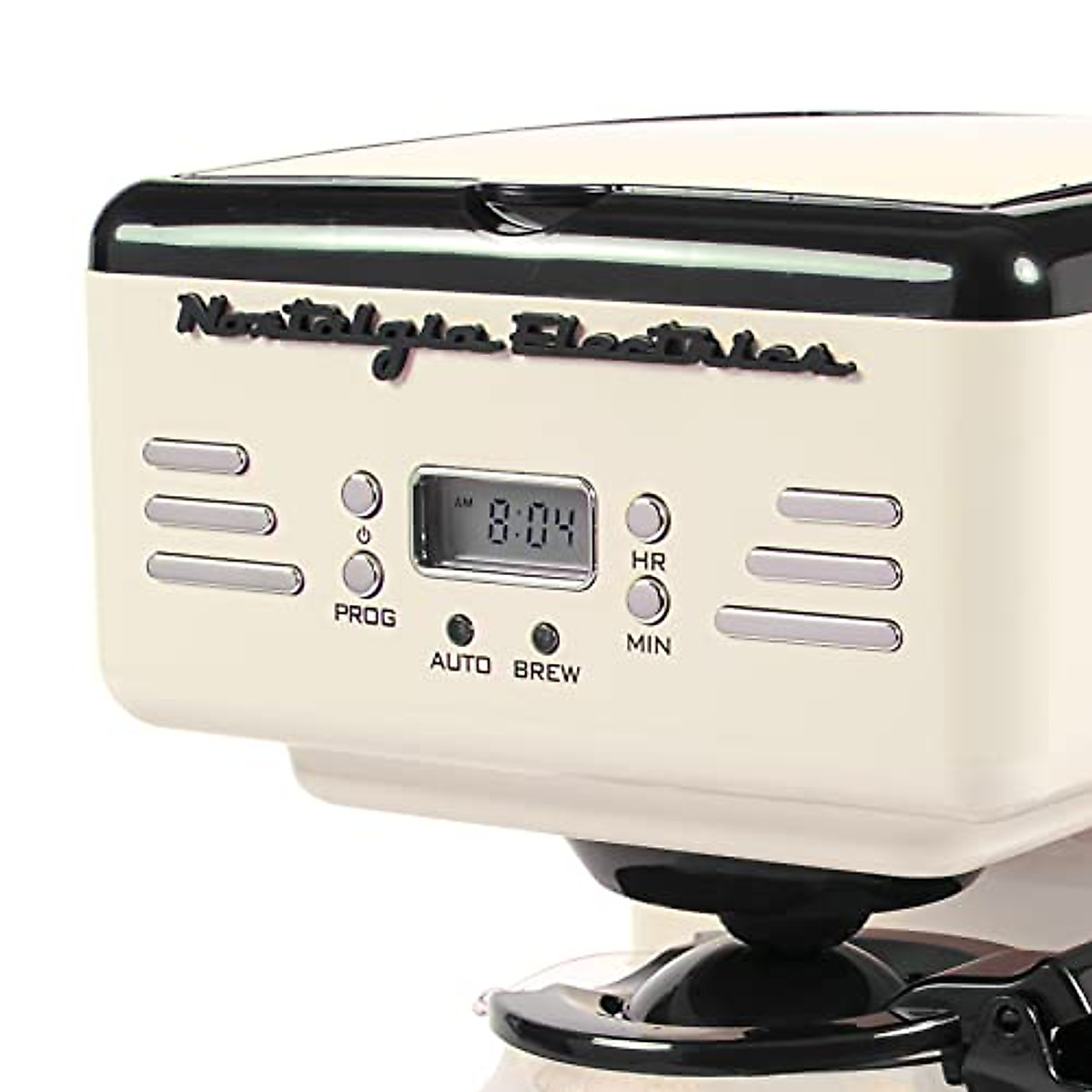 Nostalgia Retro 12-Cup Programmable Coffee Maker With LED Display, Automatic Shut-Off & Keep Warm, Pause-And-Serve Function, Cream