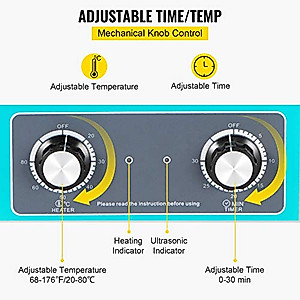 Mophorn 6L Ultrasonic Cleaner 304 Stainless Steel Professional Knob Control Ultrasonic Cleaners with HeaterTimer for Jewelry Watch Glasses Circuit Board Dentures Small Parts Dental Instrument