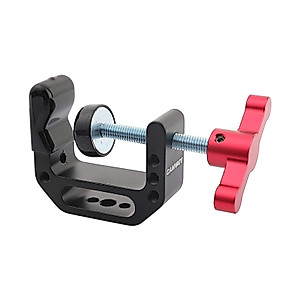 CAMVATE C-Clamp with 1/4 and 3/8 Thread Hole for Camera Monitor(Red T-Handle) - 1687