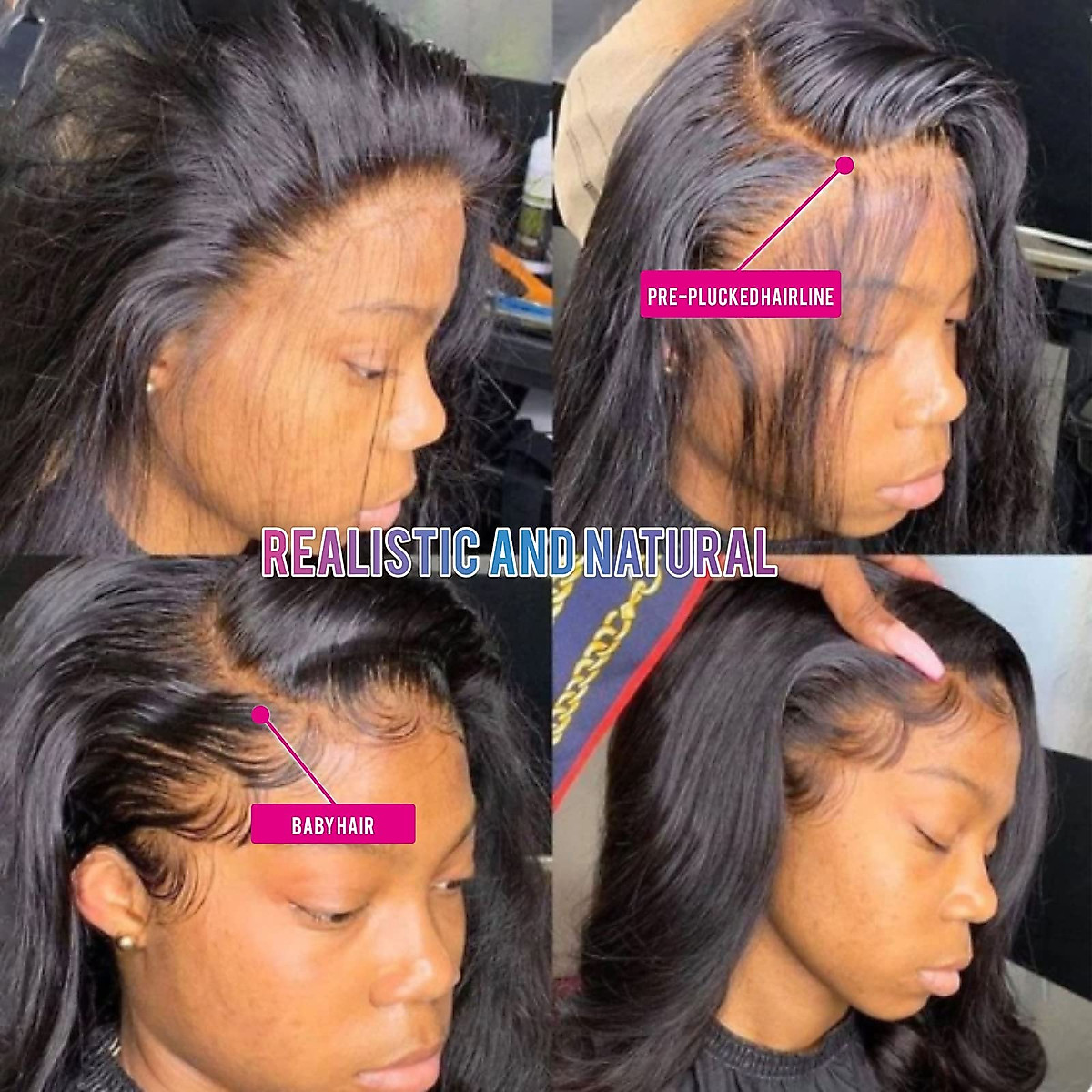 Aaliweya 5x5 HD Lace Closure Wigs Human Hair Body Wave 5x5 Transparent Lace Front Wig for Women 150 density Lace Closure Wig Pre Plucked with Baby Hair Soft and Smooth Natural Black Color 22inch