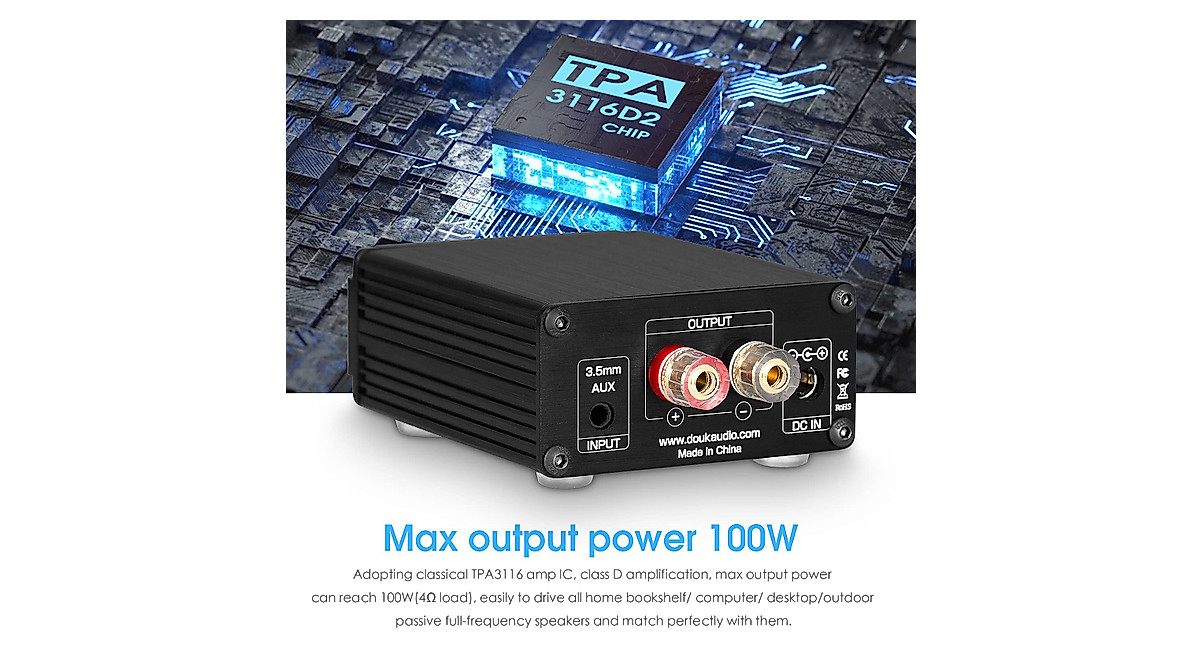 Nobsound 100W Subwoofer Amplifier - Mini Audio Power Amp