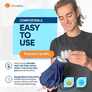 SunnyBay Refillable 11 in Ice Bag with 28 in Strap - Reusable Washable Medical Icing Pack - for Ankle, Knee, Neck, Shoulder Injuries- Cold Therapy Muscle Pain Relief