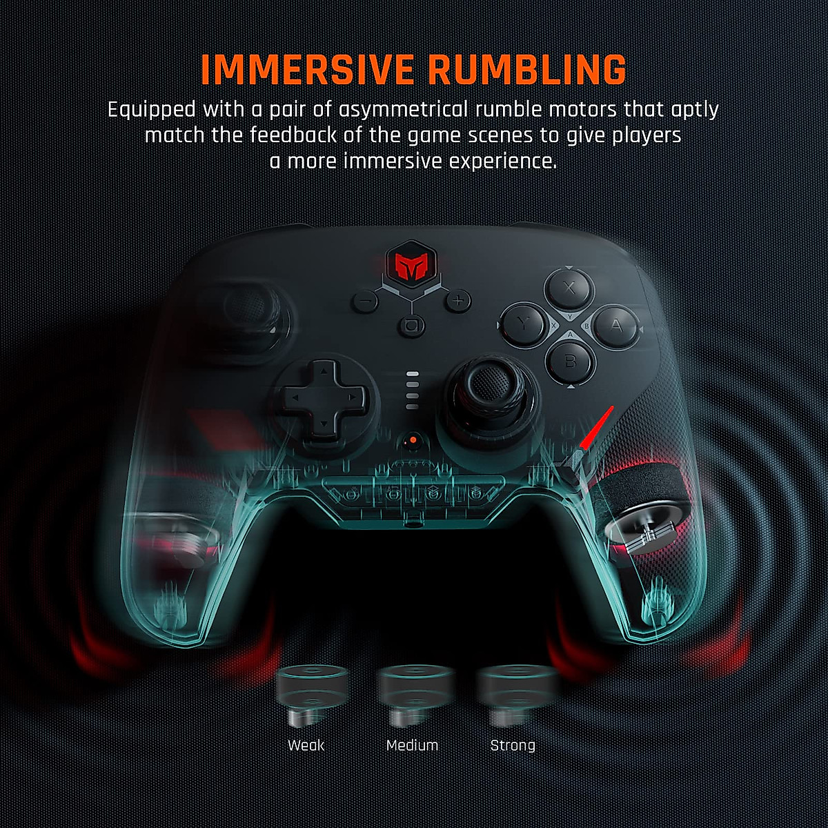 PC Gaming Controller, Wireless Controller with Custom Button, 6-Axis Gyro, Dual Shock, Macro, Turbo, Bluetooth Game Controller for Windows 10/Android/iOS/PC