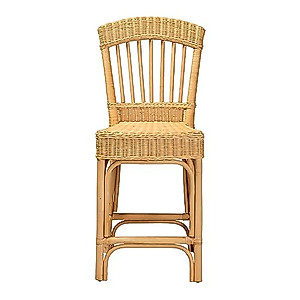 bali & pari Barito Rattan Stool, Counter Height, Light Honey